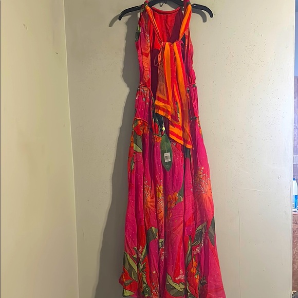 FARM Rio | Dresses | Farm Rio Vibrant Red Floral Maxi Dress Nwt | Poshmark